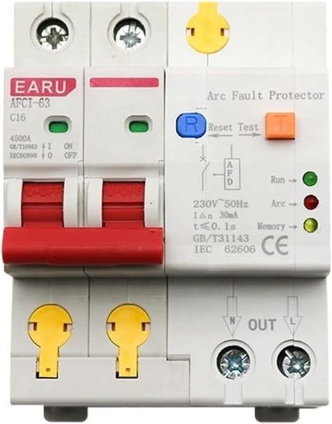 220v 2p Arc Fault Protector Circuit Breaker Interrupte Overload Earth Leakage Short Circuit