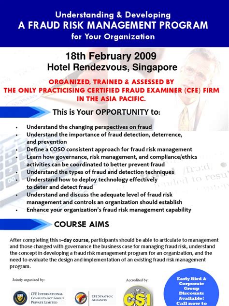 Fraud Risk Management Program Featuring Mr Tommy Seah Pdf Internal Audit Risk Management