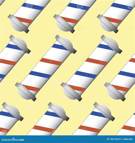 Seamless Pattern With Barber`s Pole As A Texture Flat Vector Stock