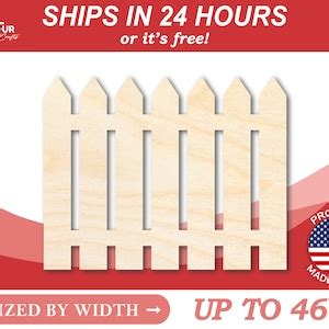 Unfinished Wooden Picket Fence Shape Craft From Up To DIY Etsy