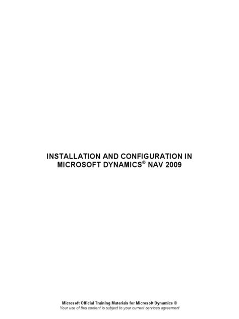 Installation And Configuration In Microsoft Dynamics Nav 2009