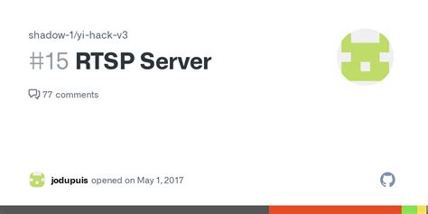 Rtsp Server Issue Shadow Yi Hack V Github