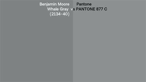Benjamin Moore Whale Gray 2134 40 Vs Pantone 877 C Side By Side