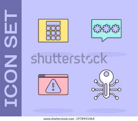 Set Smart Key Password Protection Browser Stock Vector Royalty Free
