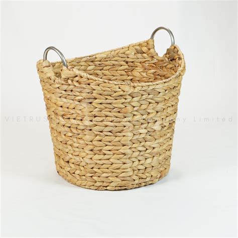 Vietrustic Water Hyacinth Wicker Laundry Basket Vietnam Wholesaler