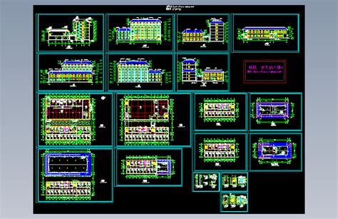 长47 86米 宽44 4米 6层学校宿舍餐厅综合楼建筑施【[卫生间为同楼层公用] 平立剖 楼梯 详图】 Autocad 2007 模型图纸下载 懒石网
