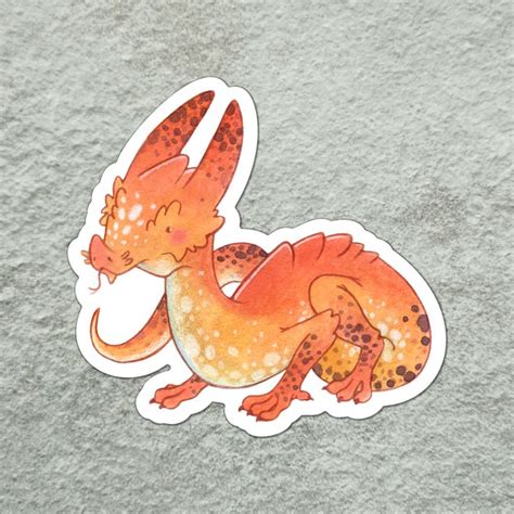 Magma Dragon Sticker Magma Worm Sticker Lava Dragon Cute Long Dragon