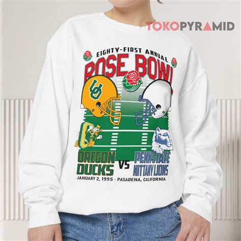 1995 Ncaa Rose Bowl Eighty First Annual Shirt Oregon Ducks Vs Penn