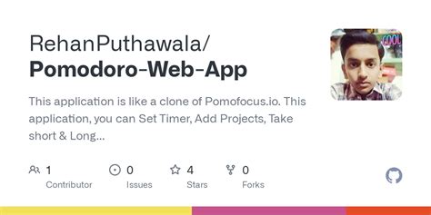 GitHub RehanPuthawala Pomodoro Web App This Application Is Like A Clone Of Pomofocus Io This