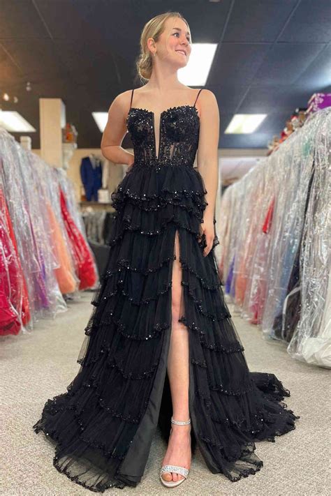Black Tiered Formal Dress Dresses Images 2025
