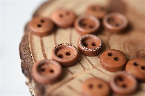 wooden dashed button 20 pcs embellish doll clothes lilleliis