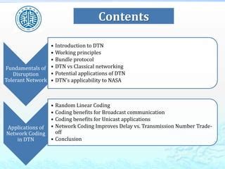 Network Coding In Disruption Tolerant Network DTN PPT