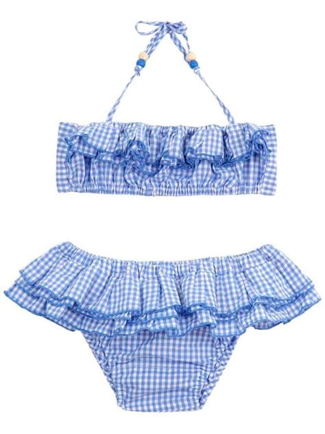 Maillot de Bain 2 Pièces Fille Carrx Vichy SWAN La Faute à Voltaire Bleu Kiabi 24 90