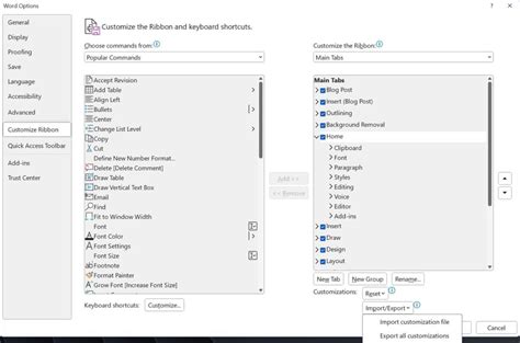 how to create a custom keyboard shortcut in word