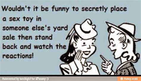 Wouldnt It Be Funny To Secretly Place A Sex Toy In Someone Elses Yard Sale Then Stand Back And