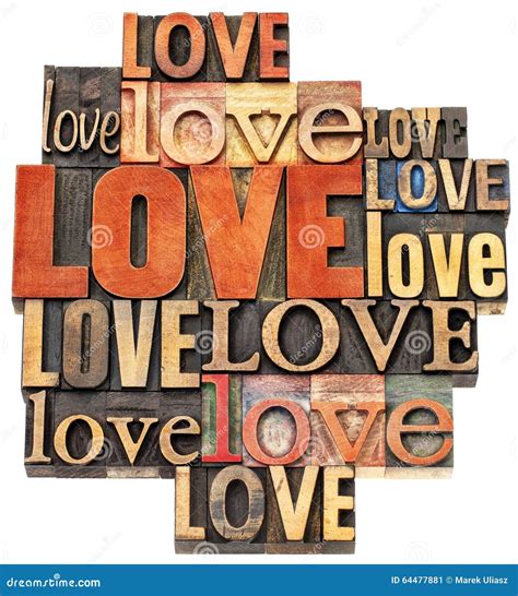 Love Word Abstract In Wood Type Stock Image Image Of Grain Printing