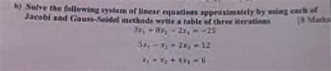 B Solve Rhe Follewile Syserm Of Linear Equations