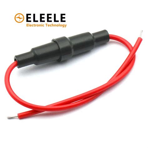10pcs 520mm Glass Fuse Holder Screw Type 5x20mm With 22 Awg Wire Cable