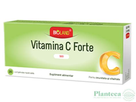 Vitamina C Forte 500mg 20cp Bioland Pret 13 2 Lei Planteea