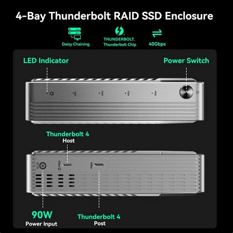 Acasis 40gbps Thunderbolt 43 M2 Nvme 4 Bay Raid Ssd Enclosure