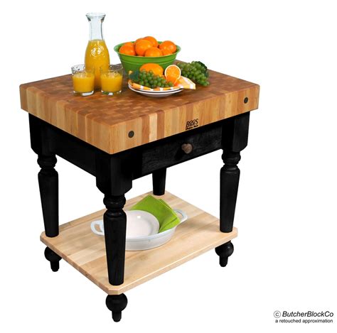 John Boos Cucina Rustica Butcher Block Table W Shelf
