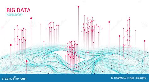 Wave 3d Big Data Visualization Analysis Infographic Stock Vector