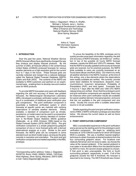 Pdf A Prototype Verification System For Examining Ndfd Forecasts