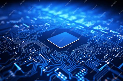 Premium Photo Blue Background With An Abstract Computer Chip Pattern