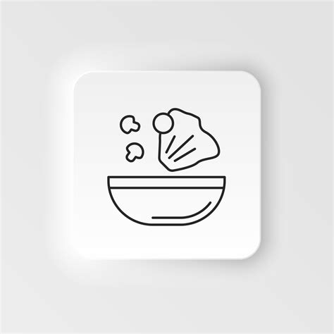 Neumorphisch Stil Essen Und Trinken Vektor Symbol Essen Gericht Rezept