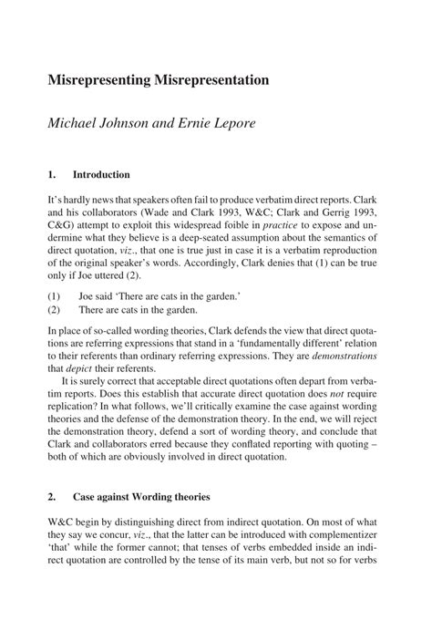 Pdf Misrepresenting Misrepresentation