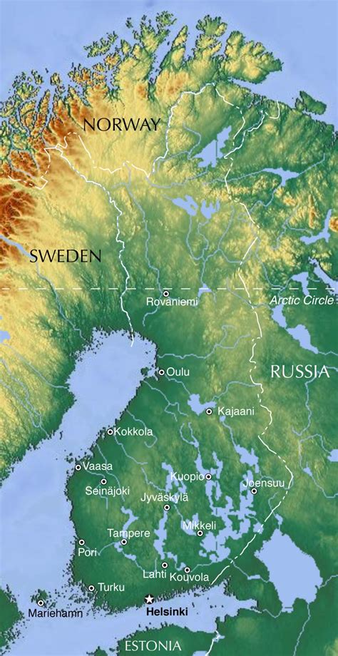 Large Detailed Political Map Of Finland With Roads