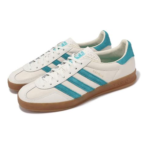 Adidas 愛迪達 休閒鞋 Gazelle Indoor 男鞋 女鞋 米白 綠 膠底 皮革 情侶鞋 Ji2583 Pchome 24h購物