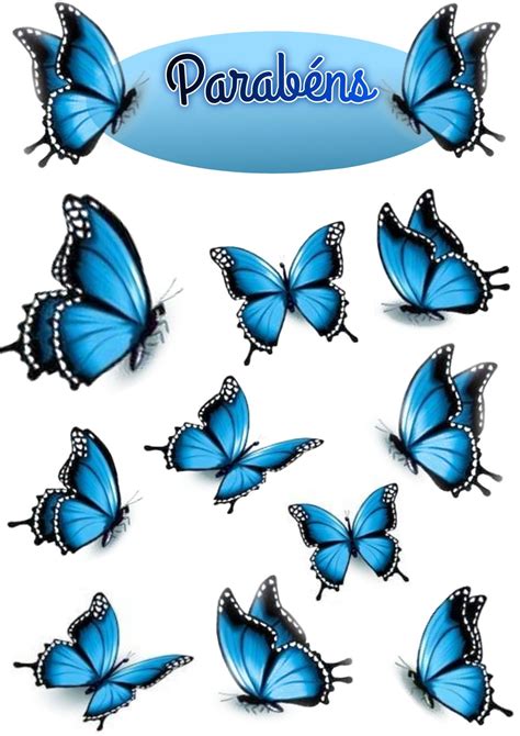 Topo De Bolo Borboletas Mariposa Azul Tatuaje Mariposa Azul The Best