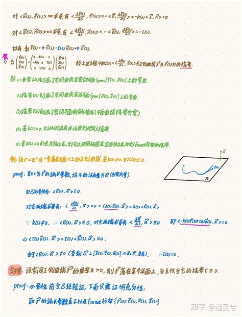 【微分几何】第二章：曲线的局部理论の笔记 知乎