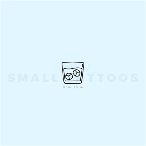 Glass Of Whisky Temporary Tattoo Set Of 3 Small Tattoos