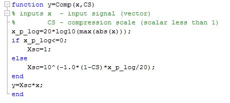 Matlab Implementation Of Dynamic Range Compressor