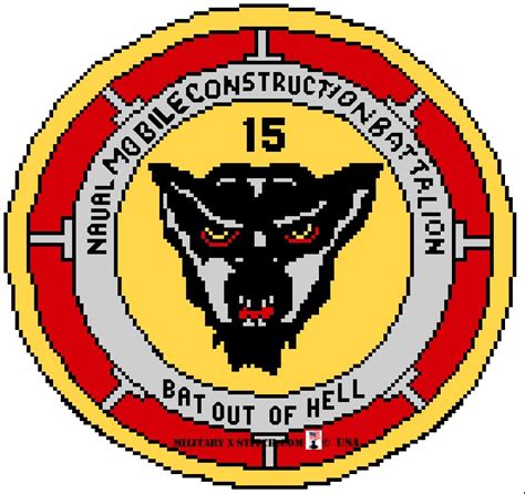 Naval Mobile Construction Battalion 15 Insignia Military Xstitch Com