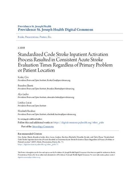 Pdf Abstract Wp502 Standardized Code Stroke Inpatient Activation