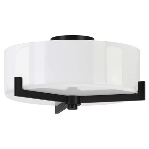 Finley And Sloane Hamlin 17 In Wide 2 Light Semi Flush Mount Light Fixture With Glass Shade