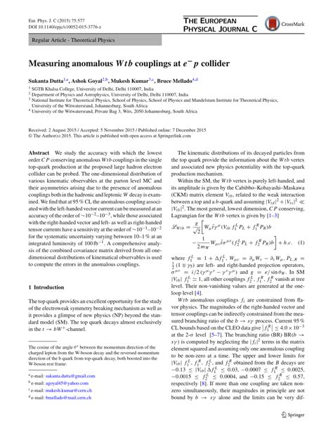 Pdf Measuring Anomalous Wtb Couplings At E P E P Collider