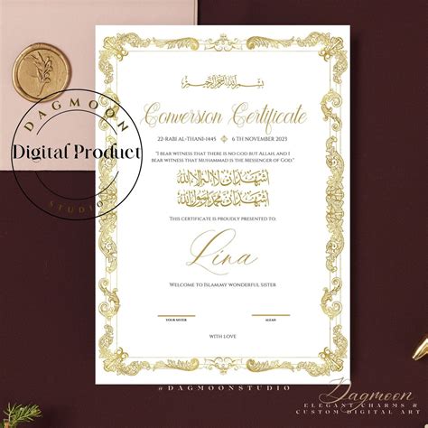 Convert Conversion Certificate Conversion Shahada Mubarak Islam