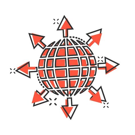 Иконка планеты Земля в стиле комиксов Глобус географический вектор иллюстрации шаржа на белом