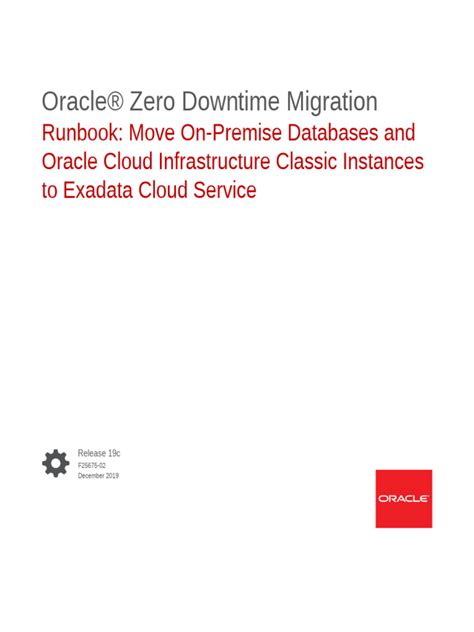 Runbook Move Premise Databases And Oracle Cloud Infrastructure Classic
