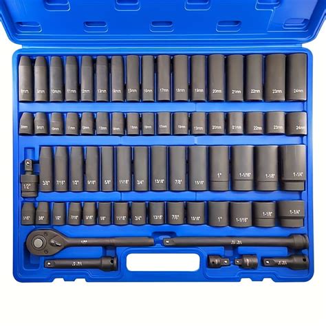 70pcs 12 Drive Impact Socket Set Saemetric Standardanddeep 8 24mm