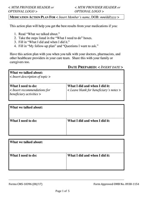 Fillable Online Sample Medication Action Plan Fax Email Print Pdffiller