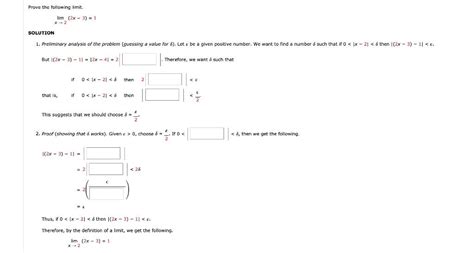 Solved Prove The Following Limit Lim X SOLUTION Chegg Com