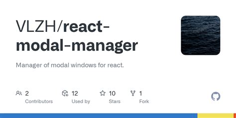 Github Vlzh React Modal Manager Manager Of Modal Windows For React