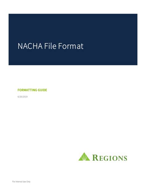 Nacha File Layout Guide Pdf Automated Clearing House Transaction