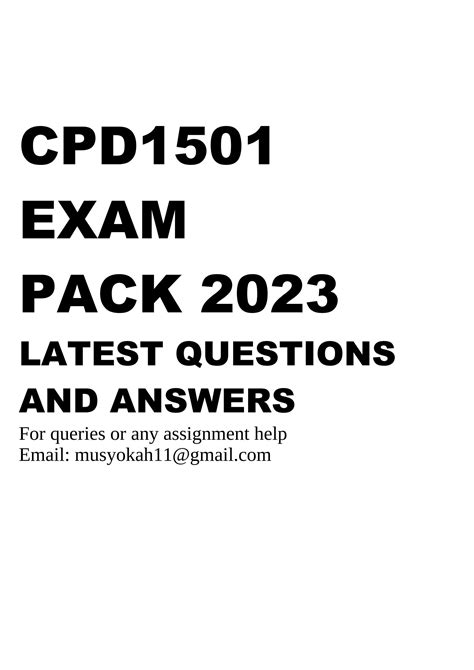 Solution Cpd1501 Exam Pack 2023f Studypool