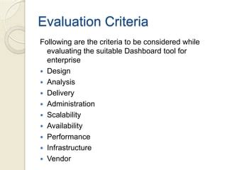 Reporting Dashboard Evaluations PPT